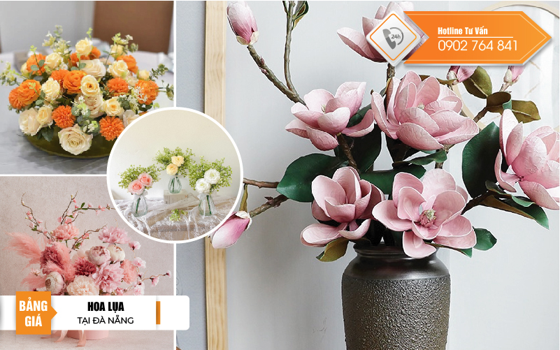 Hoa lụa Đà Nẵng, mẫu hoa giả trang trí cao cấp, đẹp, giá rẻ